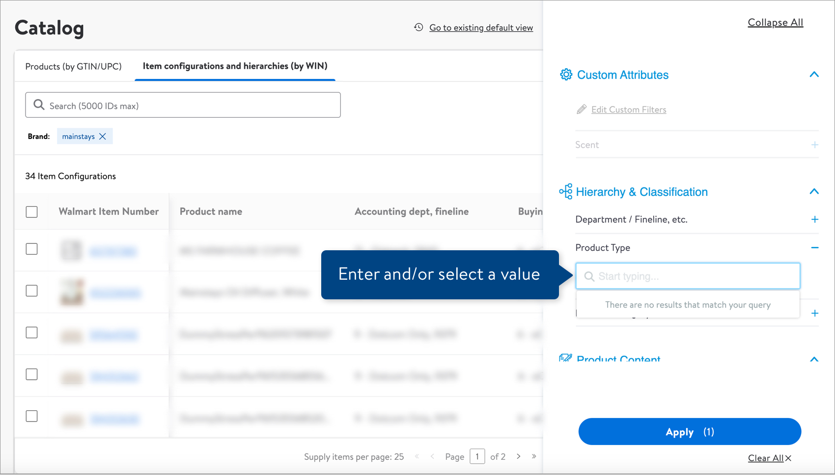 HelpDocs - Catalog - Item Configurations and Hierarchies View