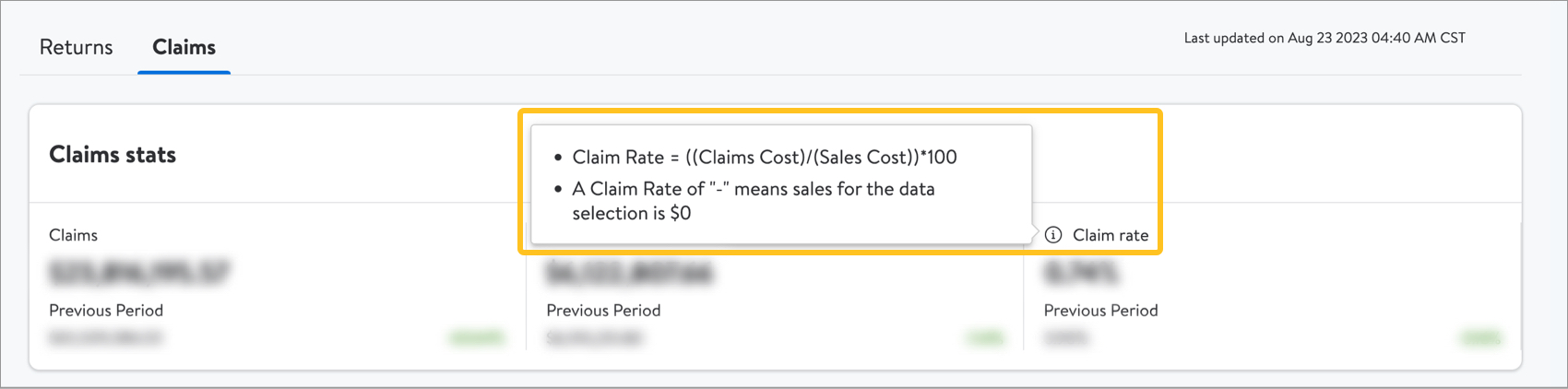 HelpDocs - Return Trends | Claims and Returns Scorecard