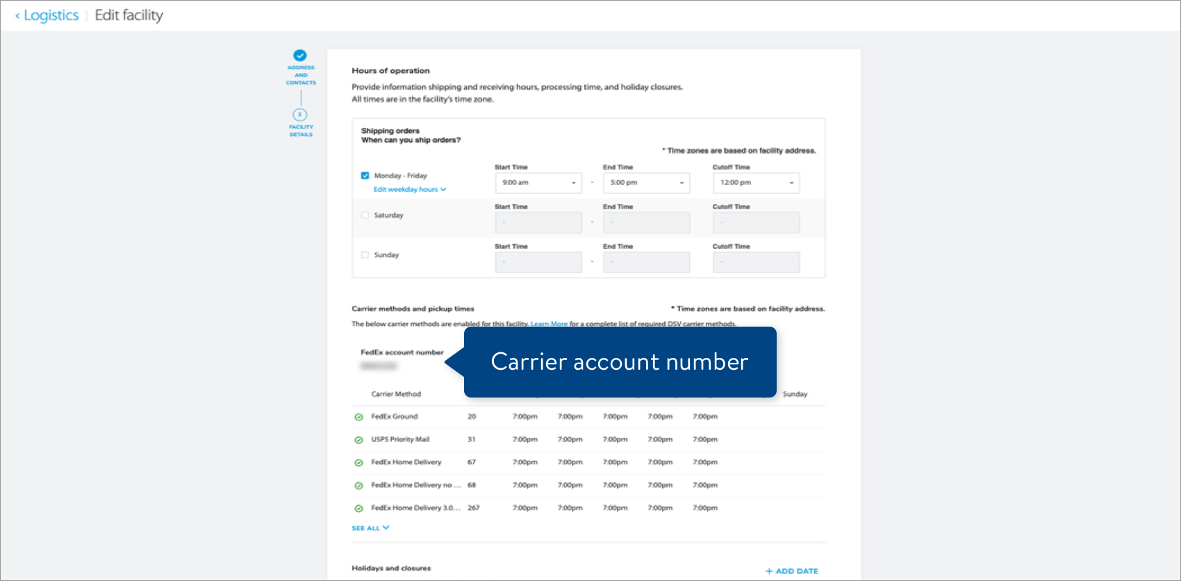 HelpDocs - Navigating to DSV Carrier Account Details