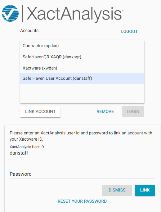 Manage Accounts - Xactware help