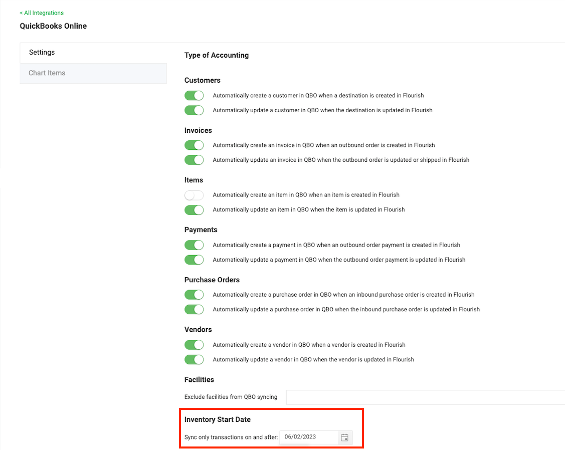 Setting Inventory Start Date - Flourish Seed to Sale Cannabis Software