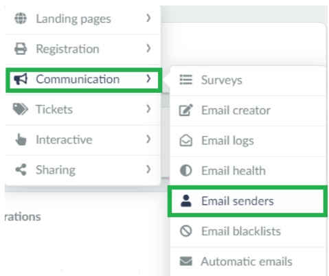 E-mail senders - InEvent FAQ
