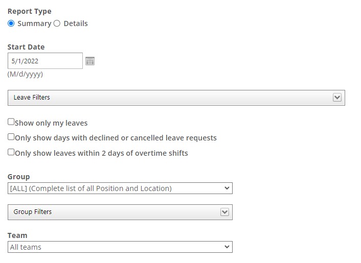 Leaves Report - HelpDocs