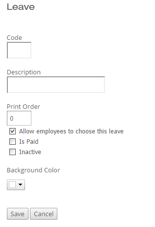 Leave Codes - HelpDocs