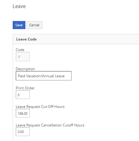 Leave Codes - HelpDocs