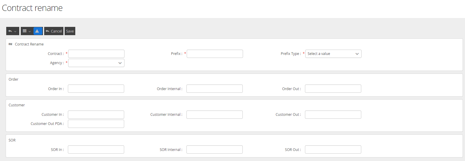 Contract Rename - OneAdvanced - Field Services