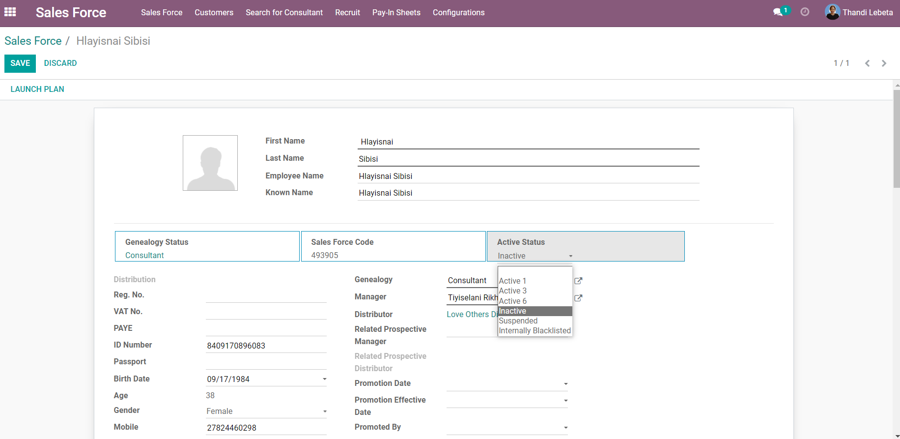 How to activate inactive sales force member - HelpDocs