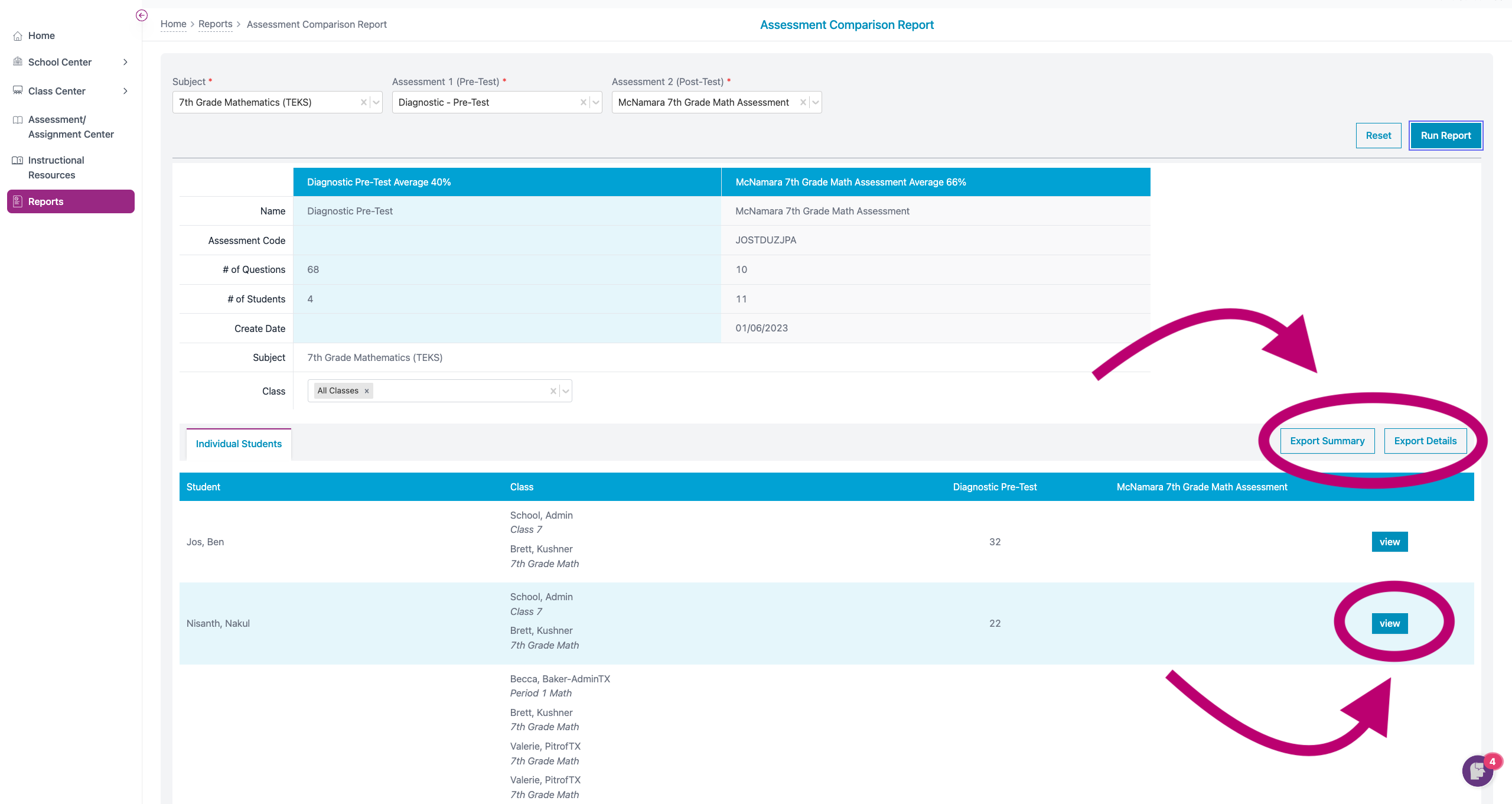 How Do I See And Use The Assessment Comparison Report Empowering