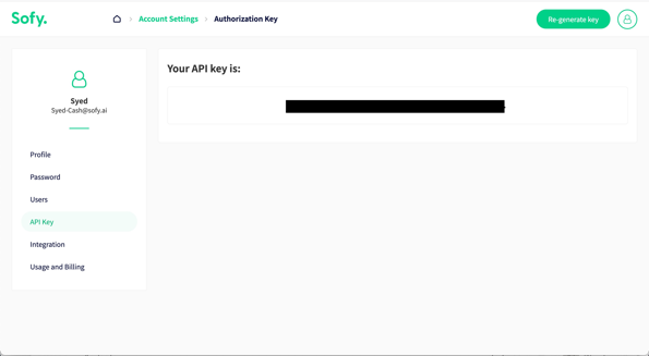 Generating Api Access Keys Sofy Support Docs No Code Automation Testing Platform Help