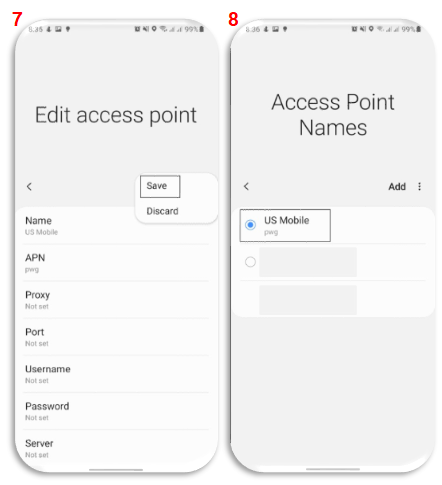 How to set up an Android with a GSM LTE line - US Mobile