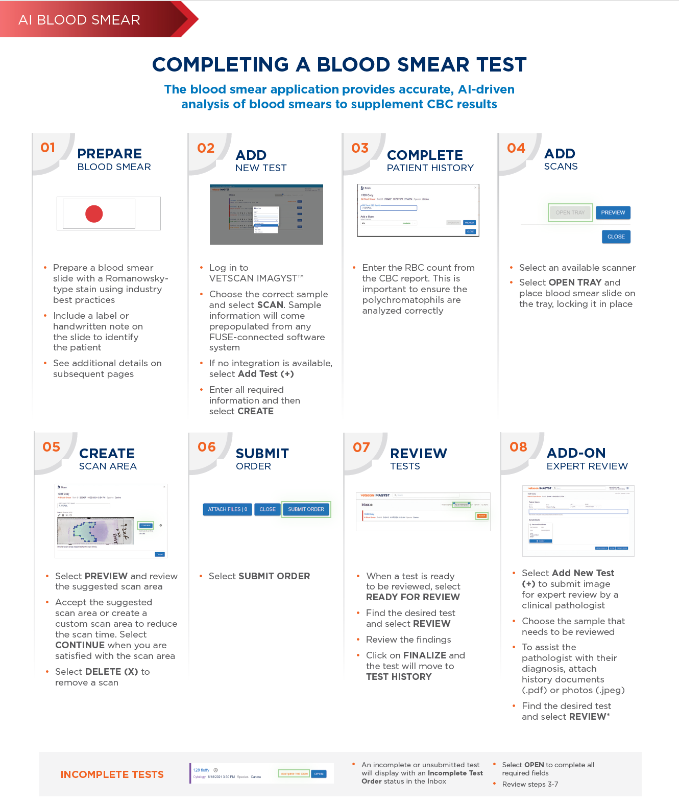 Guía de inicio rápido para frotis de sangre en VETSCAN IMAGYST (PDF) - VETSCAN IMAGYST Guía del ...