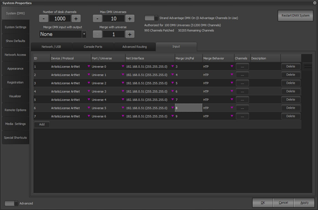 Input Tab - Neo Family interactive manual