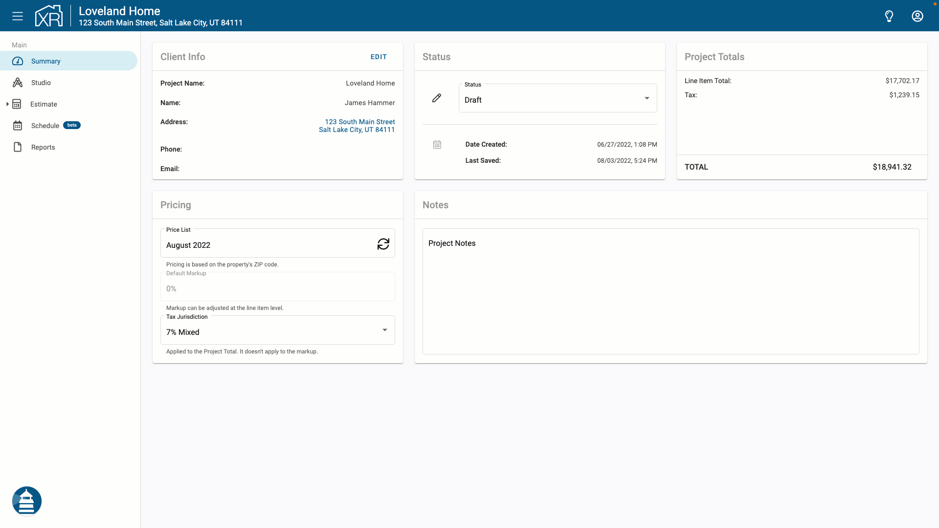 Project Summary - XactRemodel Support
