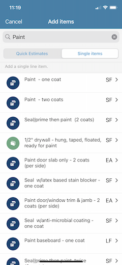 Adding line items - XactRemodel Support