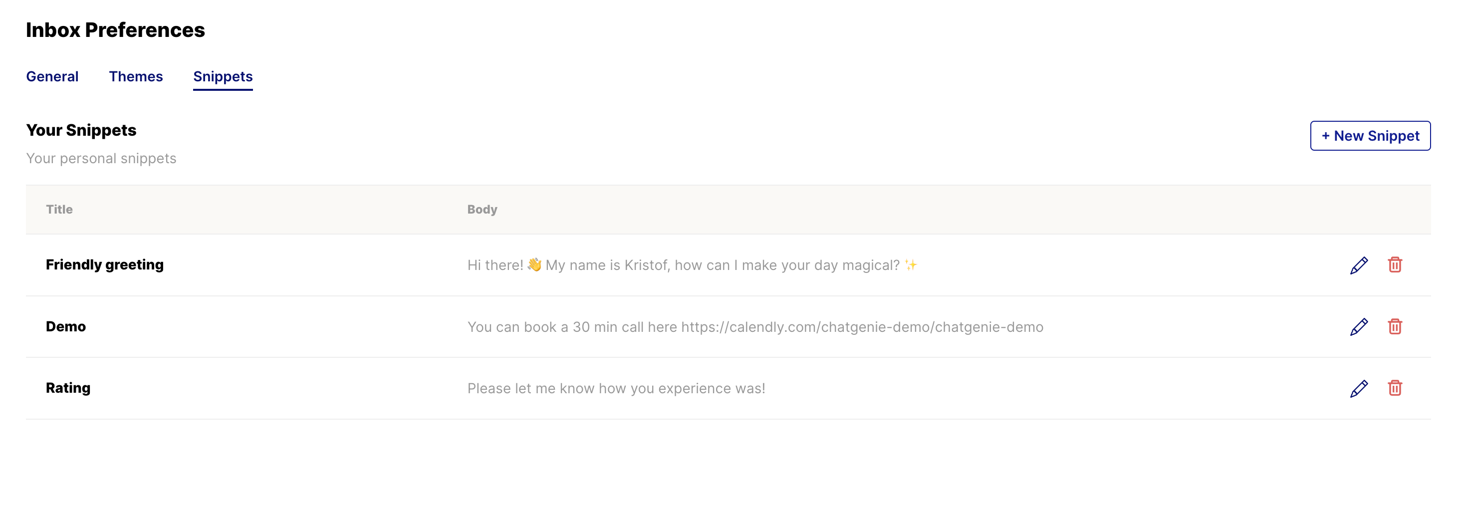 Save time answering chats with Snippets - Thread Help Center