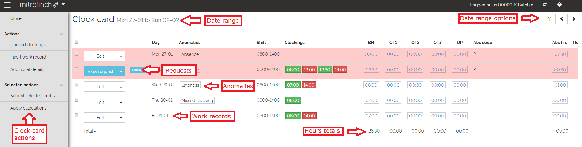 Clock card - Help | Time & Attendance
