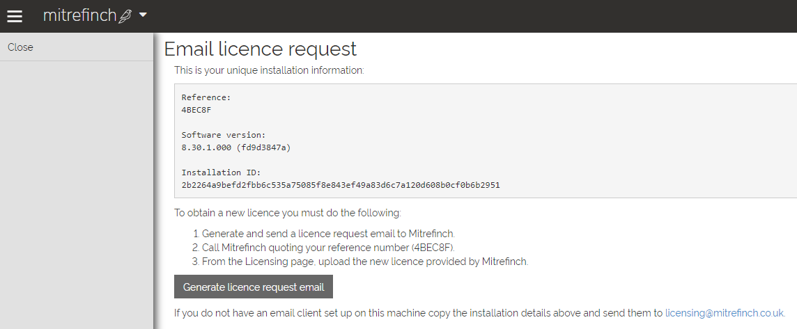 Request a Licence - Help | Time & Attendance