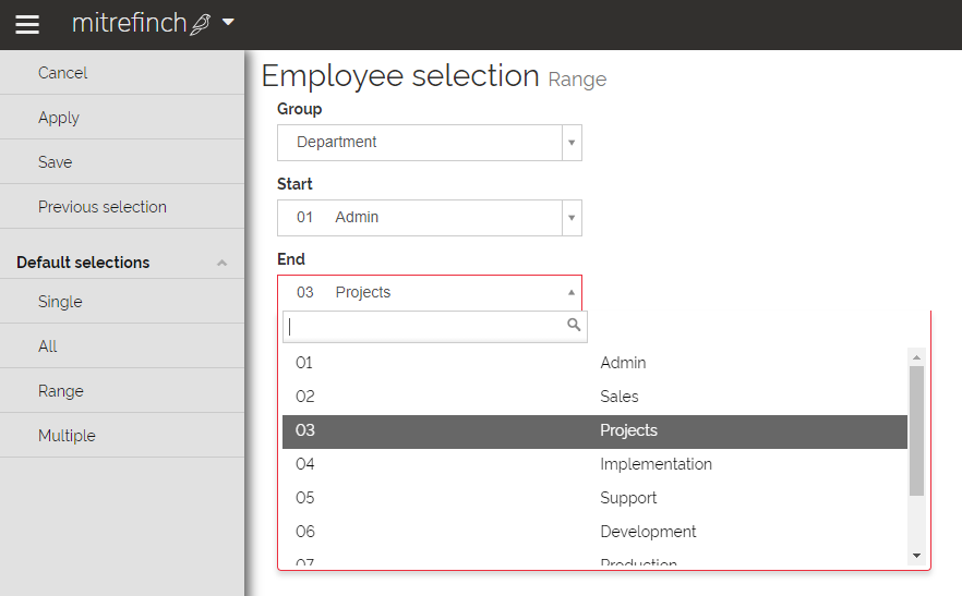 Selecting Employees - Help | Time & Attendance