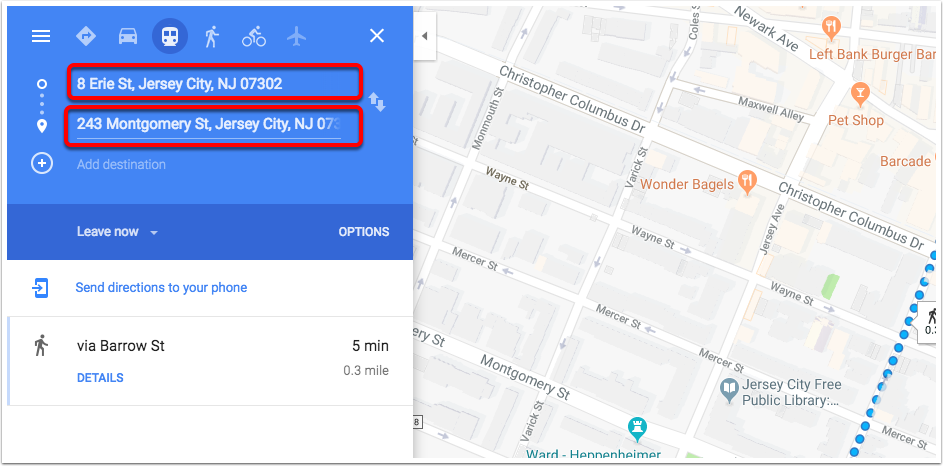 Look up directions on Google Maps - Howard Guest Helpdocs