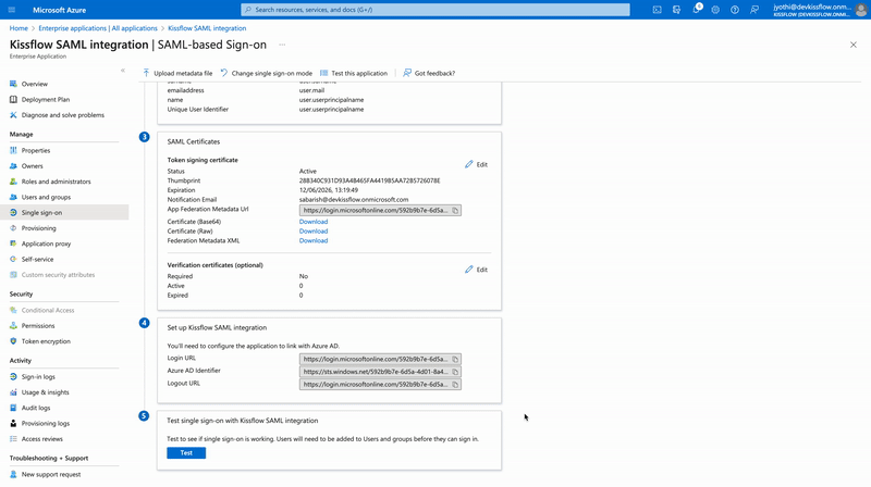 Setting up SAML-based Single Sign-on for Microsoft Azure AD - Account security - Kissflow Community
