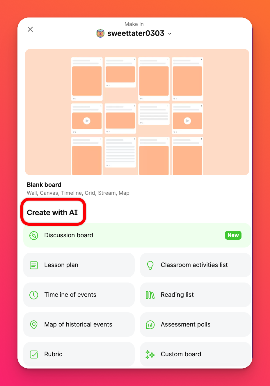 Create With AI - Padlet Knowledge Base & Support
