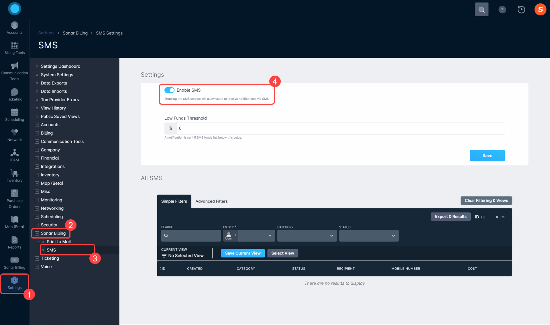 Using Outbound SMS - Sonar Knowledge Base