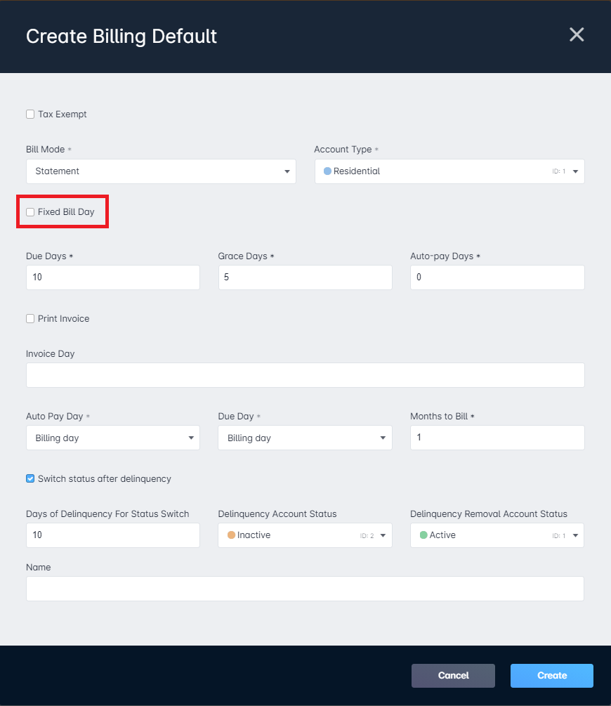 Billing Defaults - Sonar Knowledge Base