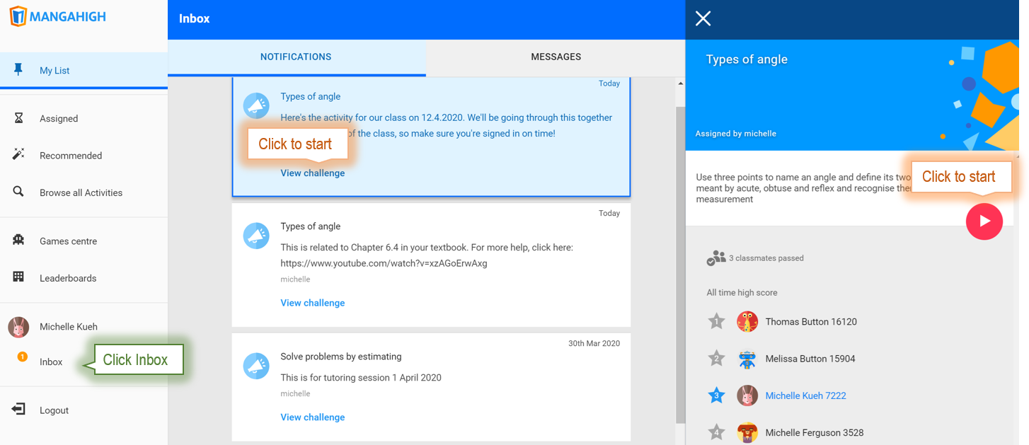 Distance Learning: Homework only - Mangahigh - Support