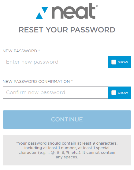 Login Issues - Reset your Password - Neat HelpCenter
