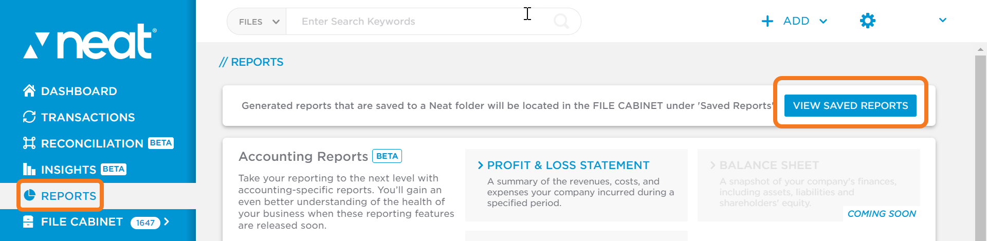 Classic Reporting in Neat - Neat HelpCenter