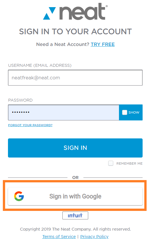 Sign In with Google - Neat HelpCenter