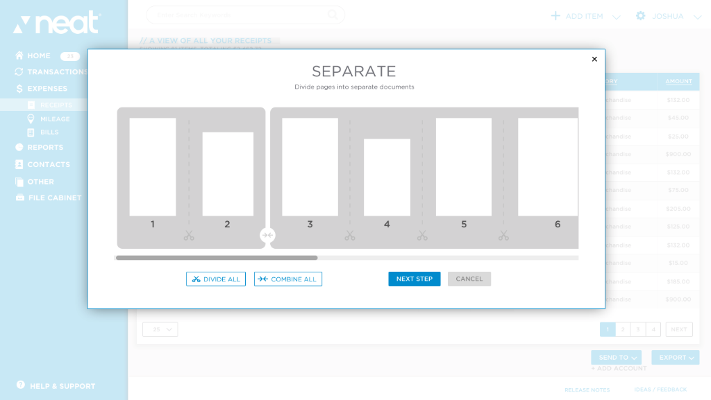 Combine and Separate Items in Neat - Neat HelpCenter