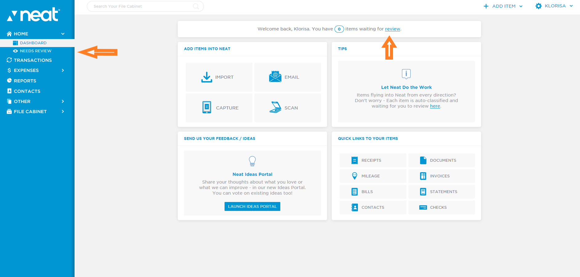 Where Do My Scanned Items Go? - Needs Review Overview - Neat HelpCenter